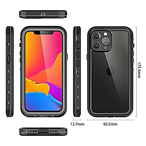MAXCURY Waterproof Case for iPhone 13 Pro Max, Heavy Duty Shockproof Case Built in Screen Protector for Men & Women, Full Body Protection Apple Cover for 13ProMax 6.7 inch Phone (Black)