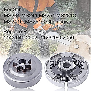 Mtanlo .325"-7T Clutch Drum Spur Sprocket Cover Kit for Stihl MS231 MS251 MS241 MS231C MS241C MS251C Chainsaw 1143 640 2002