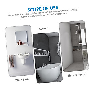 WOONEKY Roof Drain Over Sink Strainer Tub Drain Cover Floor Drain Roof Tub Stopper Drainage Line Guard Floor Drain Cover Bathtub Drain Leak Gutter Guard Floor Drain Basket Stainless Steel