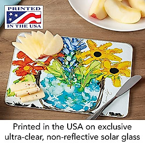 CounterArt Lovitude Decorative 3mm Heat Tolerant Tempered Glass Cutting Board 10” x 8” Manufactured in the USA Dishwasher Safe