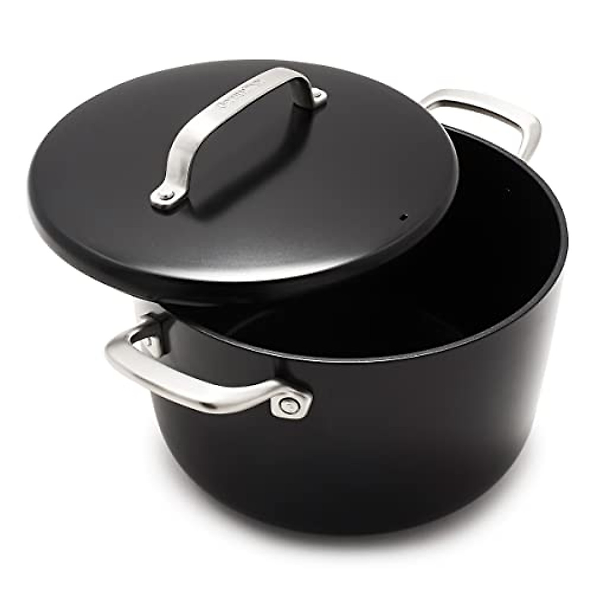GreenPan GP5 Hard Anodized Advanced Healthy Ceramic Nonstick, 8QT Stock Pot with Insulated Lid, PFAS-Free, Induction, Dishwasher Safe, Oven & Broiler Safe, Black