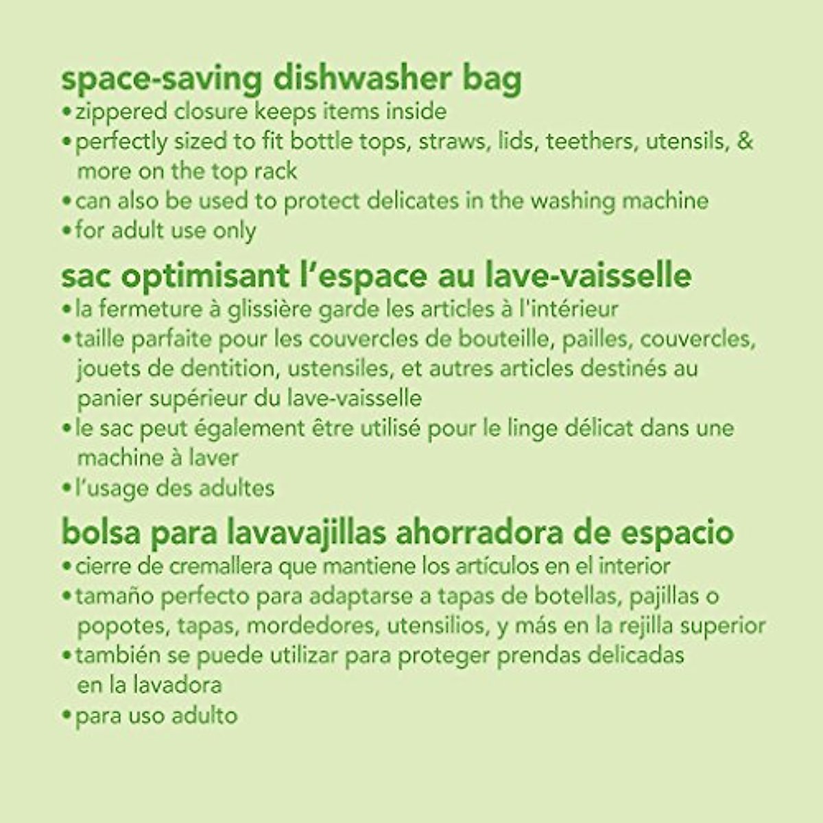 green sprouts Multi-use Washer Bag Keeps Small Items Secure During Wash Cycle Multi-Purpose Use for Washing Machine or Dishwasher, 1 Count (Pack of 1)