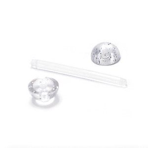 10PCS 14G Glitter Half Ball Tongue Piercing Retainer Flexible Bioflex Tounge Retainer Nipple Ring Barbell 6mm Half Ball Body Piercing Tongue Ring Retainer 5/8" 16mm