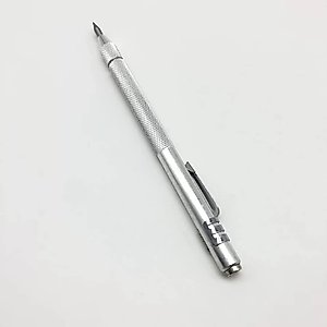 HeyooHeloo Aluminum Etching Engraving Pen,Tungsten Carbide Tip Scriber with Clip and Magnet 2 pack，Extra 2 Free Replacement Tips Included.（2 of pack）