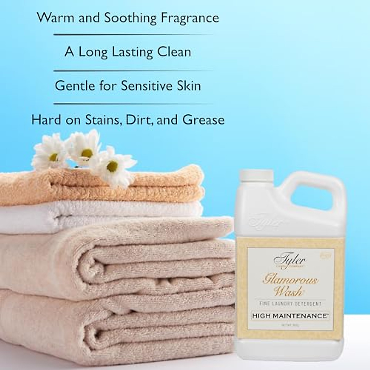 Tyler Glamorous Wash High Maintenance Fine Laundry Detergent with Stain Remover Pen and Dryer Sachets - Liquid Detergent Designed for Clothing - Hand & Machine - 32oz (High Maintenance)