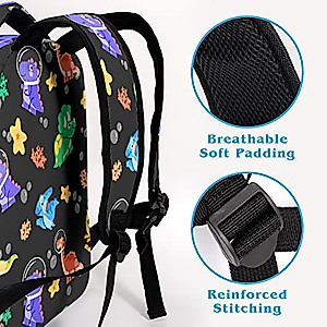Dacawin Cute Dinosaurs Backpack Ocean Theme Cartoon Animals Backpacks Dino Starfish Corals Casual Daypack Lightweight Durable Elementary School Bags for Toddler Kids Boys Girls