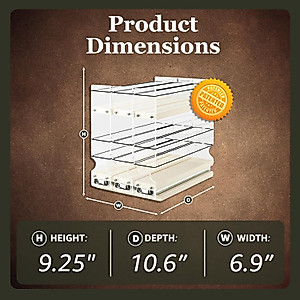 Vertical Spice Cabinet Mounted Spice Rack Drawer - Pull Out Cabinet Organizer - Cupboard Organizers & Storage - Pantry Shelf -45 Half Sized Jars, 3 Drawers, 2 Tiers (6.9" W x 9.25" H x 10.6" D, Cream)