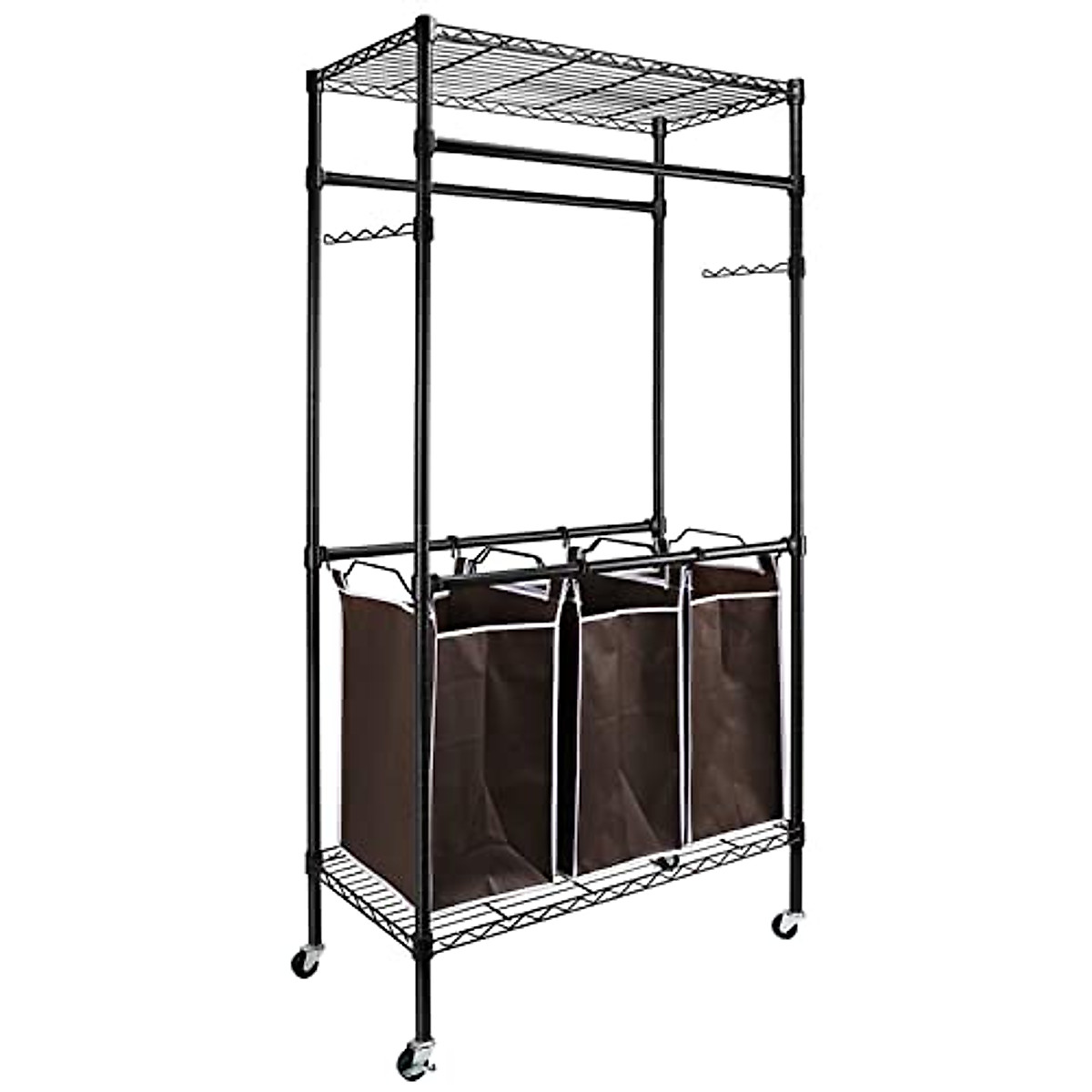 Heavy-Duty Sorting Hamper Commercial Grade Clothes Rack for Bathroom, Kitchen, Bedroom, Living Room, Office, etc 110.23lb Capacity Shelf 35.43 x 17.72 x 73.23 (L x W x H)