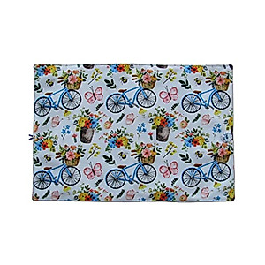 Book Sleeve Cover , Fabric Novel for Adult Books Cover for Paperback, Bicycle Pattern Washable Book Protector - 5.5 x 8.2 x 1.6 Padded Case for Novel