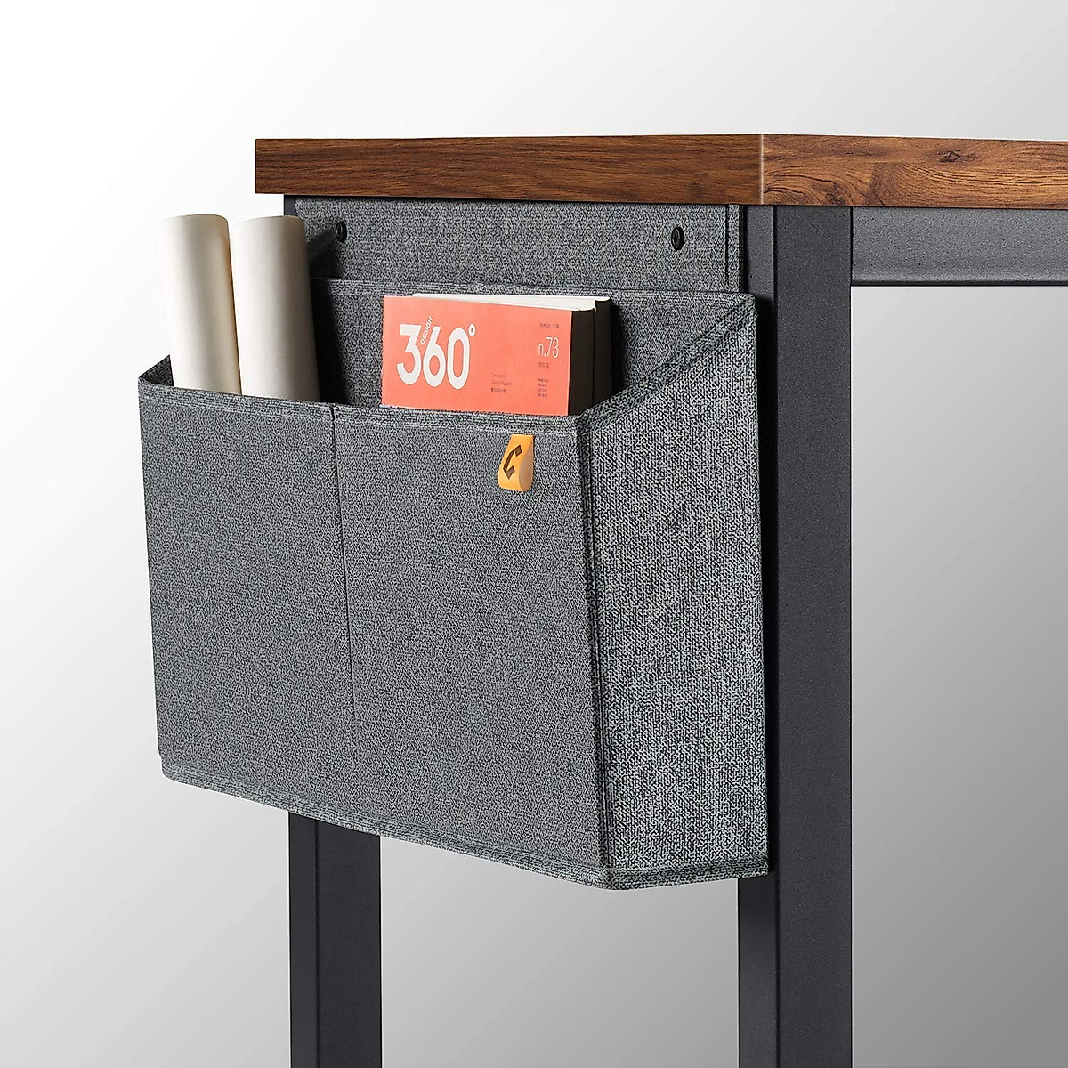 Cubiker Computer Desk 47" Sturdy Office Desk Modern Simple Style Table for Home Office, Notebook Writing Desk with Extra Strong Legs, Dark Rustic