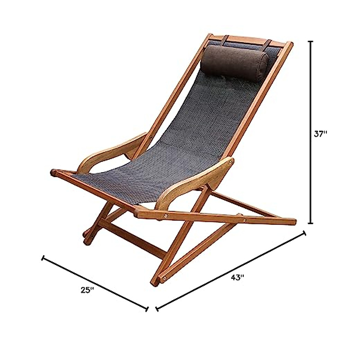 Outdoor Interiors SL10060 Swing Lounger, 43" x 25" x 37", Brown