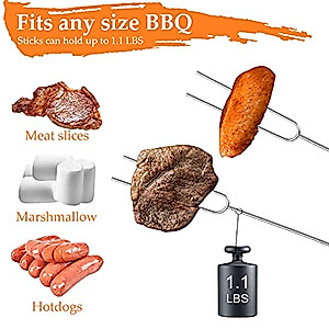 Totoose Extendable Marshmallow Roasting Sticks - Set of 8 Telescoping Smores Skewers & Hot Dog Forks with Wooden Handle for Fire Pit Campfire - 32 inch Stainless Steel BBQ Kit for Outdoor Camping