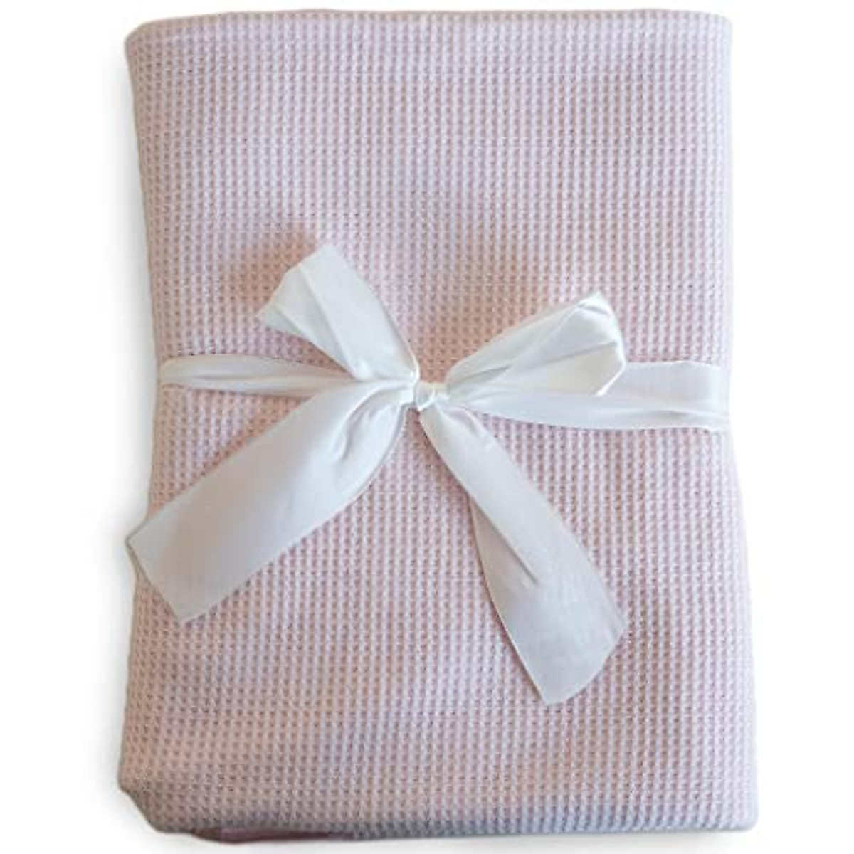 UniBabe Thermal Waffle Weave Baby Blanket with Satin Nylon Trim (Pink), Oversized