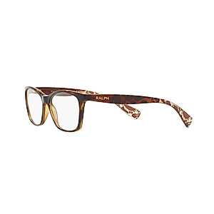 Ralph by Ralph Lauren Women's RA7071 Cat Eye Prescription Eyewear Frames, Shiny Dark Havana/Demo Lens, 52 mm