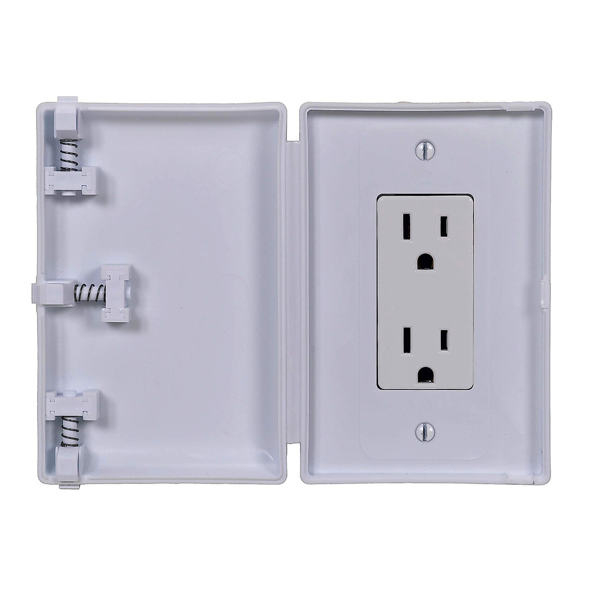 Child Be Safe, Baby Toddler Pet Resistant Electrical Safety Cover Guard for Home and Business, Made in USA, Compatible with Decora Leviton Legrand, Modern Wide Outlet Switch (1 Count, White)