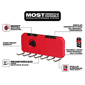 Shevan Fits Milwaukee 48-22-8329 Packout 7 Hook Wall Mounted Rack. 25lbs Weight Capacity