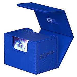Ultimate Guard Sidewinder 80+, Deck Box for 80 Double-Sleeved TCG Cards, Blue, Magnetic Closure & Microfiber Inner Lining for Secure Storage