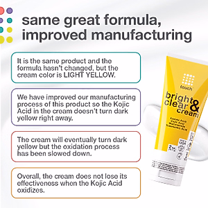 TOUCH Skin Bright Cream for Dark Spots on Face - Azelaic Acid with Kojic Acid, Tranexamic Acid, & Niacinamide – Age Spot, Sun Spot, and Melasma