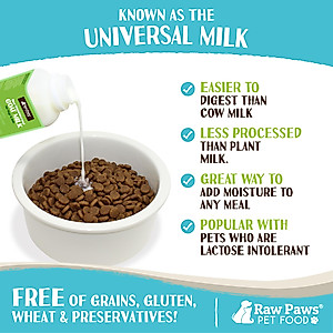 Raw Paws Raw Unpasteurized Goat Milk for Dogs & Cats, 16-oz, 14 Pack - Pet Milk Replacer for Puppies & Kittens, Goats Milk Supplement for Dogs, Sensitive Stomach Dog Food Topper, Frozen Raw Goat Milk