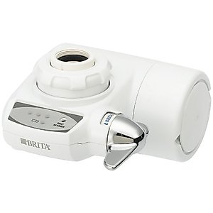 Brita Tap Water Filter System, Water Faucet Filtration System with Filter Change Reminder, Reduces Lead, BPA Free, Fits Standard Faucets Only - Basic, White