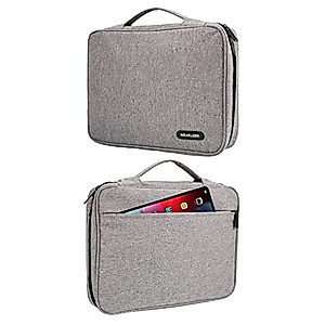 Wearlizer Bible Cover Bible Case for Women Bible Bag Large Size Bible Protective with Handle and Zipper Pocket Bible Tote Carrying Case Church Bag Journal Pouch Ideal Gift for Girls Men Kids Grey