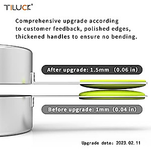 TILUCK measuring cups and magnetic measuring spoons set, 5 stainless steel measuring cups, 6 double-sided stainless steel measuring spoons & 1 leveler (5+7)