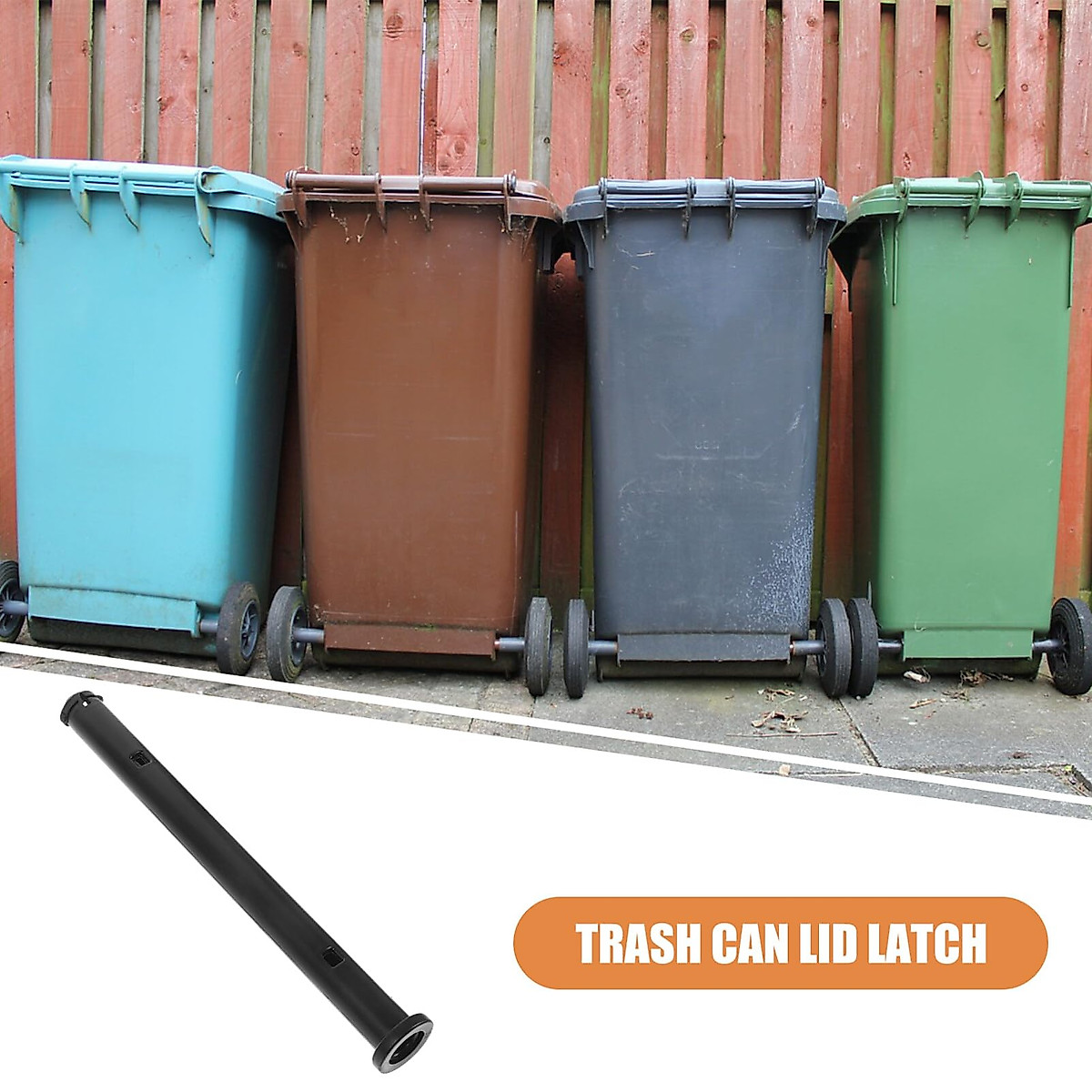 Kichvoe 4pcs Garbage Can Lock Replacement Outdoor Trash Can Latch Recycle Bin Lid Bolt Replace Parts Accessories Black