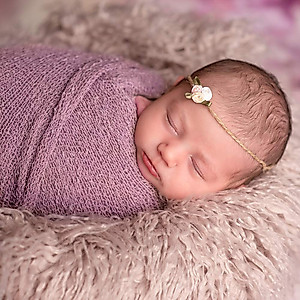 Baby Photo Props Faux Fur Round 23.6 inch Soft Baby Boy Girl Photo Blanket Studio Photo M Grey Sand