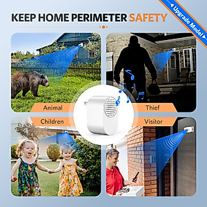 Driveway Alarms Wireless Outside Weatherproof - Motion Sensor Alarms System Motion Detector Plug-in Receiver Loud Chimes Security Alert Monitor System 500FT Long Range Outdoor Alarms Detection