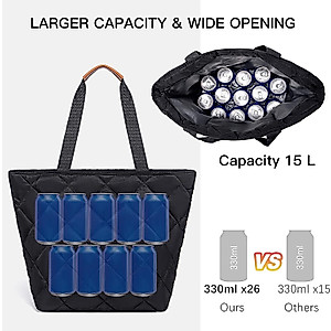 TIIOCTI Insulated Cooler Tote Bag - Large, Reusable Grocery & - Ideal for Travel, Picnics & Delivery - Keeps Food Hot or Cold