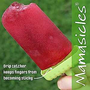 Popsicles Molds with Sticks 6 Individual Pieces BPA Free Popsicle Holders for Kids Reusable Plastic Ice Pop Mold with Silicone Funnel and Cleaning Brush by Mamasicles