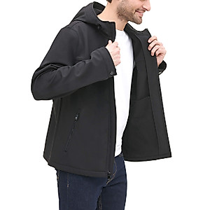 Tommy Hilfiger Men's Lightweight Performance Softshell Hoody Jacket, Black, Medium