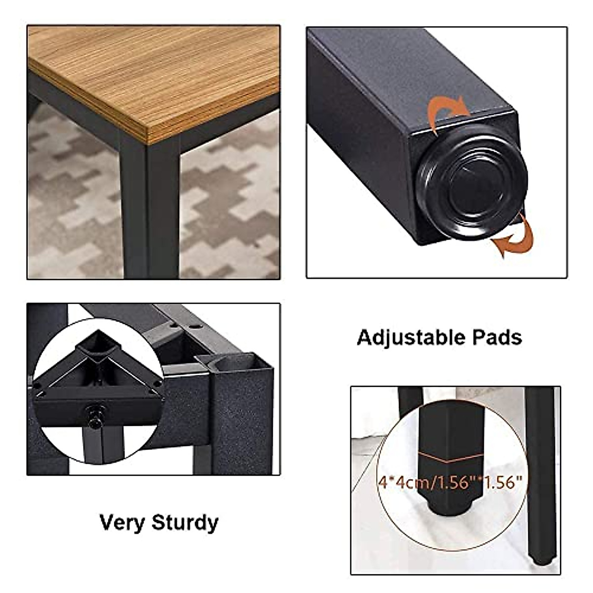 BIBOC Computer Desk/Dining Table,36×72 inch Office Desk Sturdy Writing Workstation Large Office Desk Writing Modern Simple Study Table for Home Office Desk Workstation Wide Metal Sturdy Frame