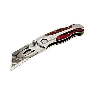 BESSEY D-BKWH Quick-Change Folding Utility Knife - Wood Grain Handle, One Color