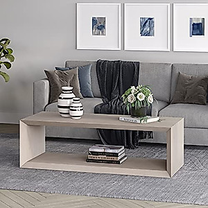 Henn&Hart Osmond Coffee Table, 58" Wide, White