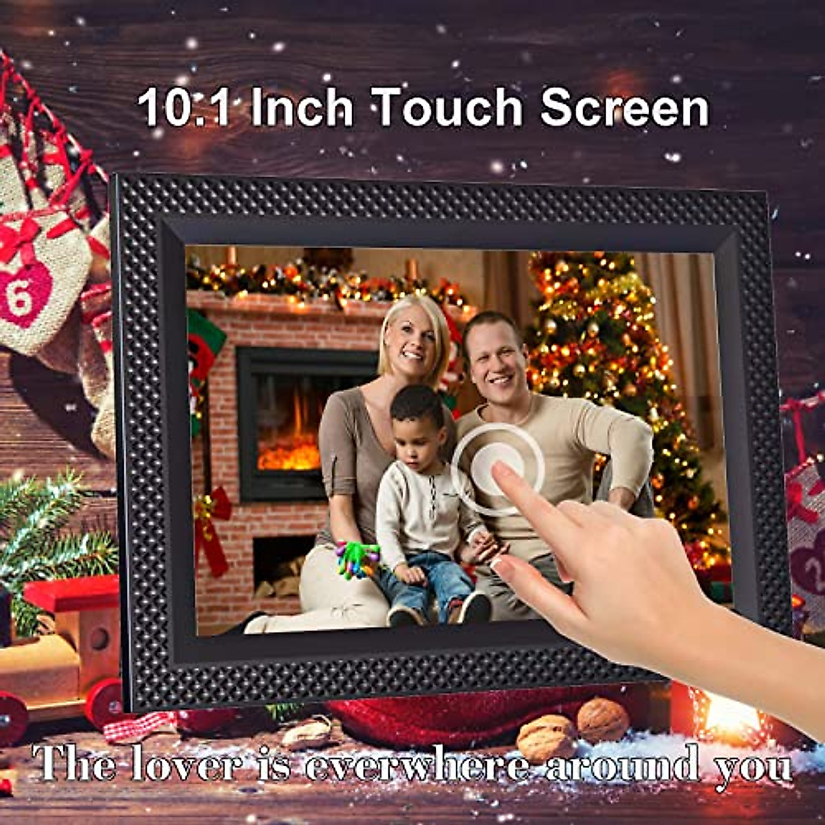 Frameo Digital Photo Frame WiFi 10.1 inch Display IPS 1280 * 800 Touch Screen Digital Picture Frame 16GB Instantly Share Photos and Video via Frameo App for Friend Gift Black