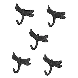 Cabilock 5 Sets Dragonfly Hook Wall Mounted Key Holder Outdoor Decor Plain Hats Bag Wall Door Hooks Robe Hooks Dragonfly Key Hanger Retro Wall Hanger Dragonfly Hanger Jacket Bath Towel