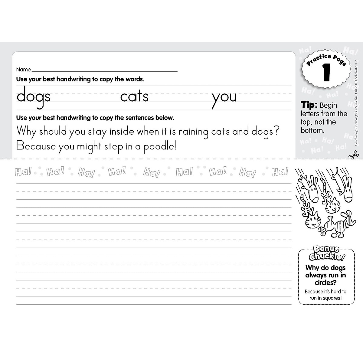 Handwriting Practice: Jokes & Riddles