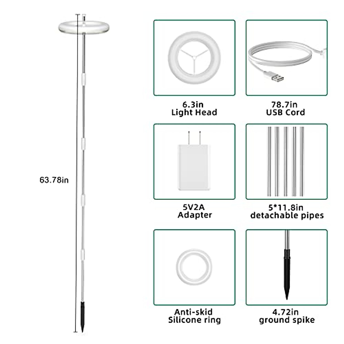 YUYMIKA 63.8 Inch Large Grow Lights for Indoor Plants, 72 LEDs Full Spectrum & Red Blue Plant Lights, Auto Timer with 10 Dimmable Levels, Height Adjustable Halo Grow Lamp for Small Tall Plants-1 Pack