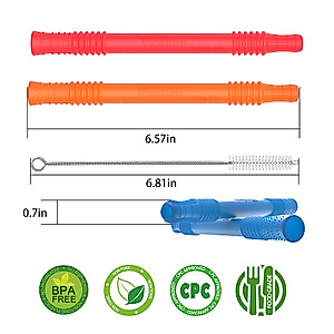 Baby Teething Toys 7 Pack, Soft Silicone Baby Teether Tubes, Baby Hollow Teether Sensory Toys Gum Massager, BPA Free & Freezer Safe