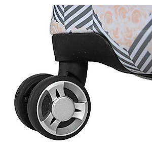 Betsey Johnson 30 Inch Checked Luggage Collection - Expandable Scratch Resistant (ABS + PC) Hardside Suitcase - Designer Lightweight Bag with 8-Rolling Spinner Wheels (Chevron Hearts)