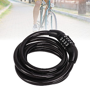 OUKENS Lock Bike Lock Cable, Bike Cable Lock Four Digit Combination Lock Anti Theft Bicycle Lock for Outdoor Equipment Scooter Motorcycle Door Gate Fence
