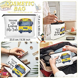 Unittype 4 Pieces Bus Driver Gift Bus Driver Appreciation Gifts Tote Bag Make up Bag Bus Driver Cosmetics Bag for Women Bus Driver