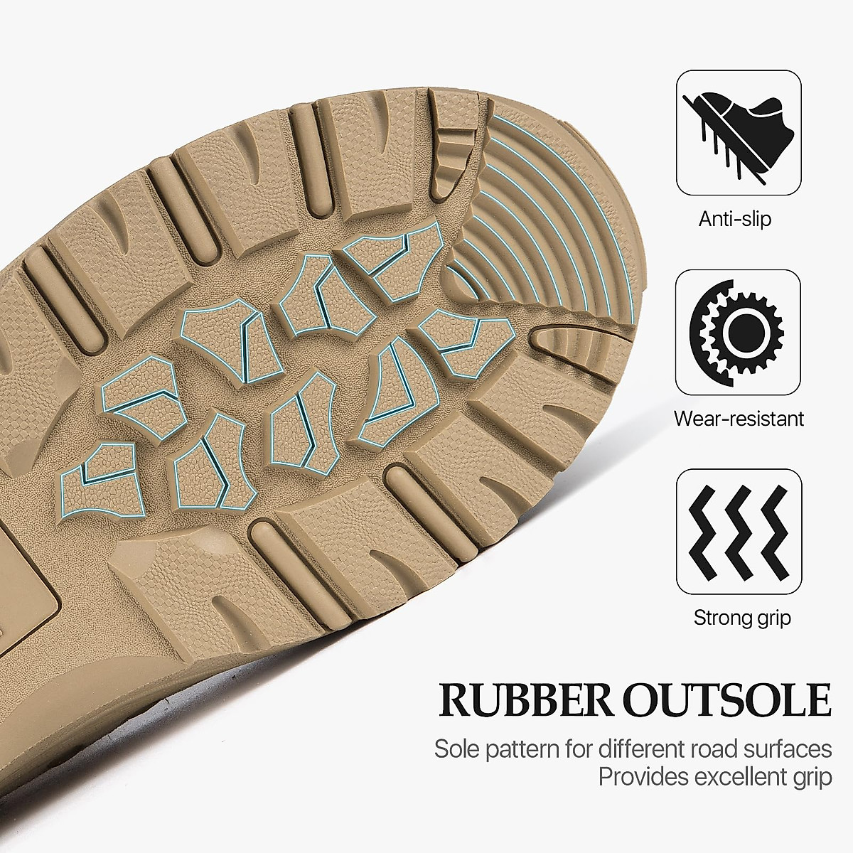 FREE SOLDIER Men's Tactical Boots 8 Inches Lightweight Combat Boot Durable Suede Leather Military Work Boots Desert Boot (Tan, 10.5)