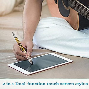Stylus Music Pen Crystal Ballpoint Pens Retractable Touch Screen Pens Capacitive Diamond Writing Pens Music Note Ballpoint Pen 2-in-1 for Capacitive Touch Screen Devices (Bright Colors)