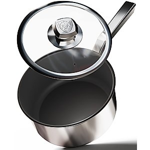 DALSTRONG Non Stick Stockpot - 3 QT - The Oberon Series - ETERNA NonStick Pan Coating - 3-Ply Aluminum Core Cookware - Silver Cooking Pots and Pans - w/Lid & Pot Protector