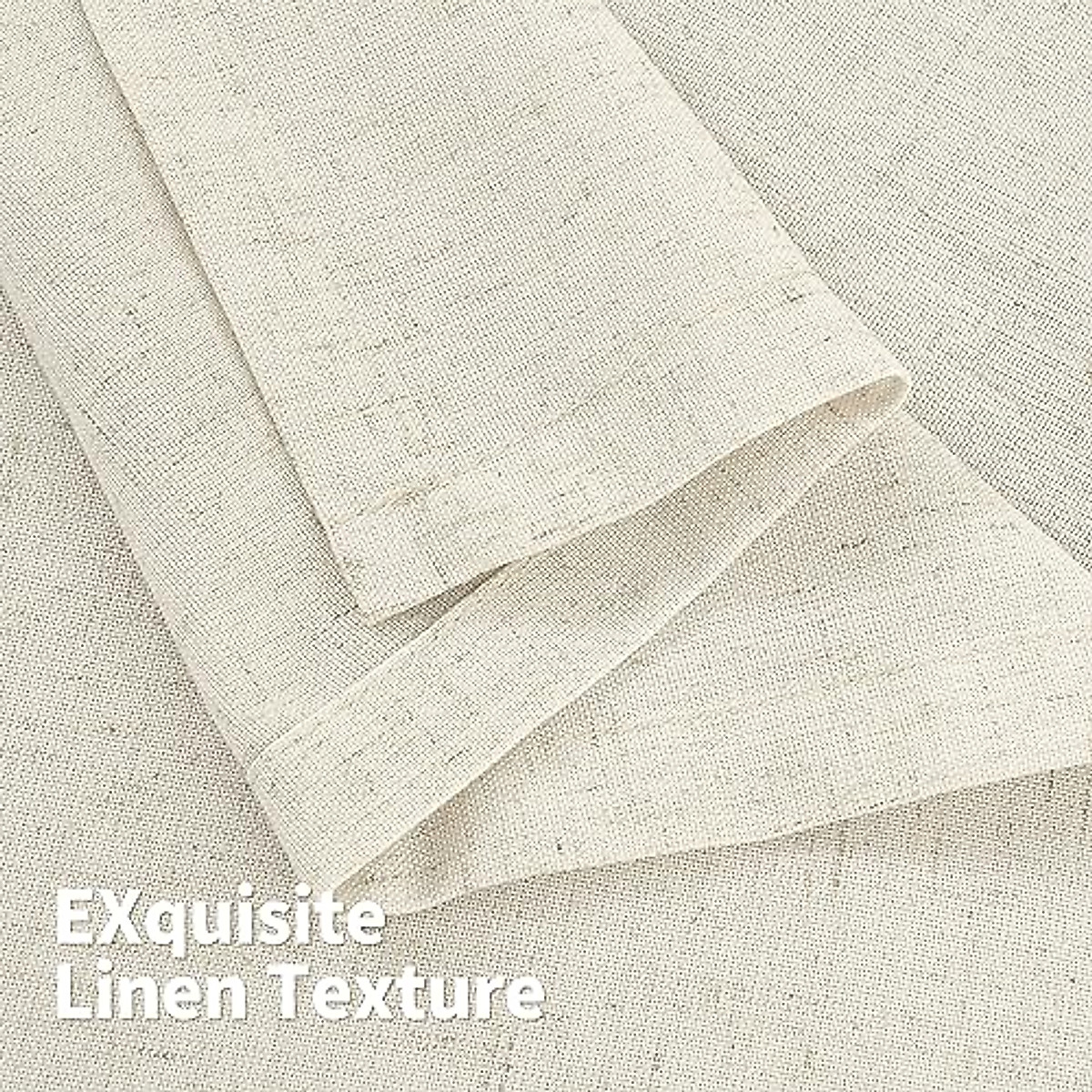 YoungsTex Natural Linen Curtains for Living Room 84 Inches Length Light Filtering Linen Textured Curtains Privacy Protection Window Drapes for Bedroom Grommet, Linen, 2 Panels, 52 X 84 Inch