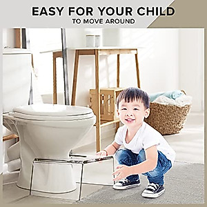 Elavain Clear Acrylic Step Stool for Kids, Toilet Step Stool for Toddlers Potty Training Aid, Modern Foot Stool, Kids Step Stool, Children Bathroom Stool & Toddler Stool Chair for Toilet | 7.5’’ High