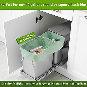 C Crystal Lemon 50 Count Biodegradable Kitchen Food Waste Bags - BPI Certified 6 Gallon Scraps Bags - Heavy Duty Compostable Waste Bags for Kitchen - Unscented Trash Bags 6 Gallon for Yard, Food