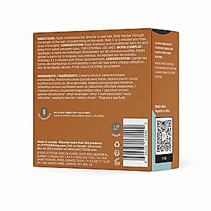 ATTITUDE Hair Conditioner Bar, Plant- and Mineral-Based Plastic-free Beauty Care, Vegan and Cruelty-free, Volumizing, Orange Cardamom, 4 Oz
